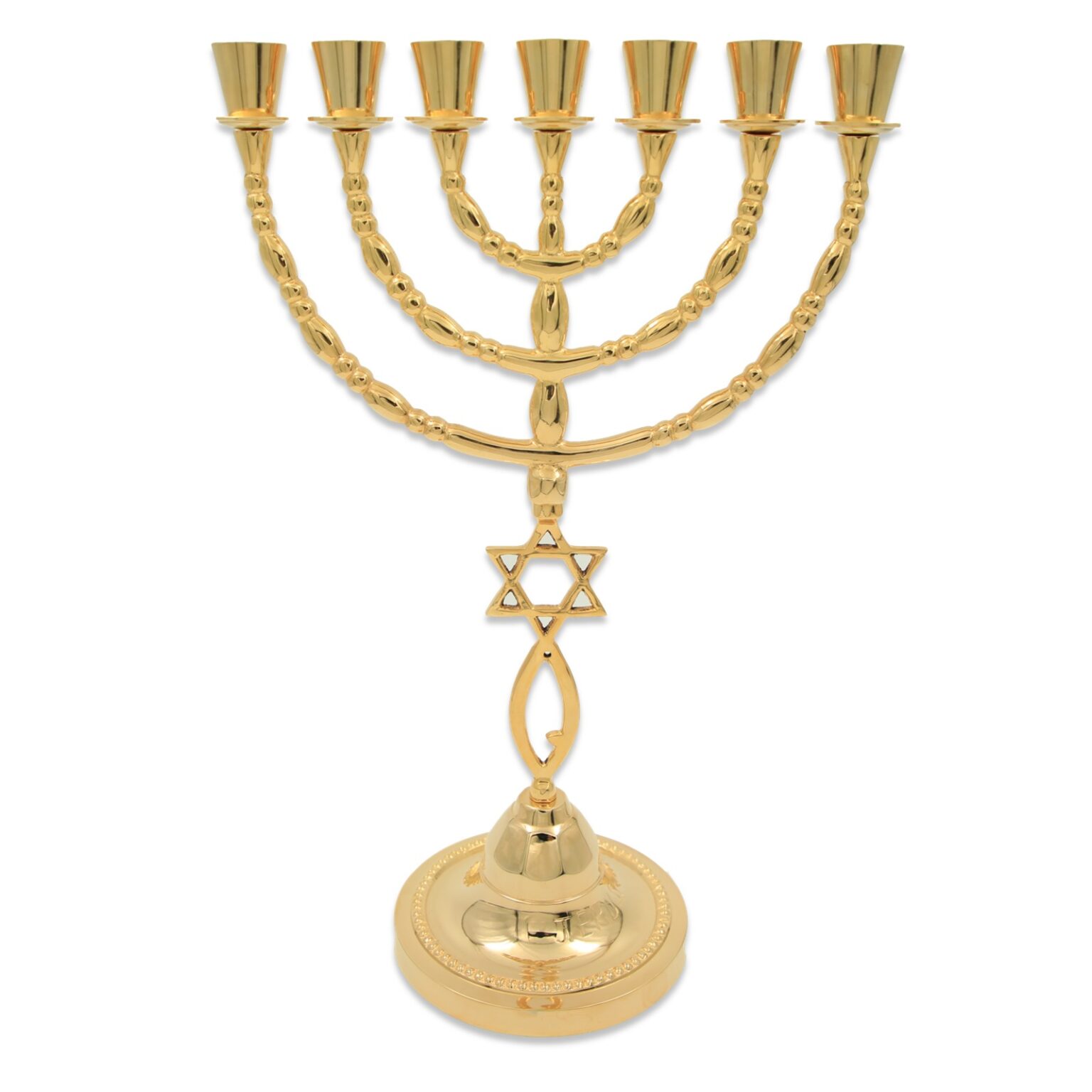 Menorah - Messianic Seal (Grafted in Symbol) - Gold Plated, large ...