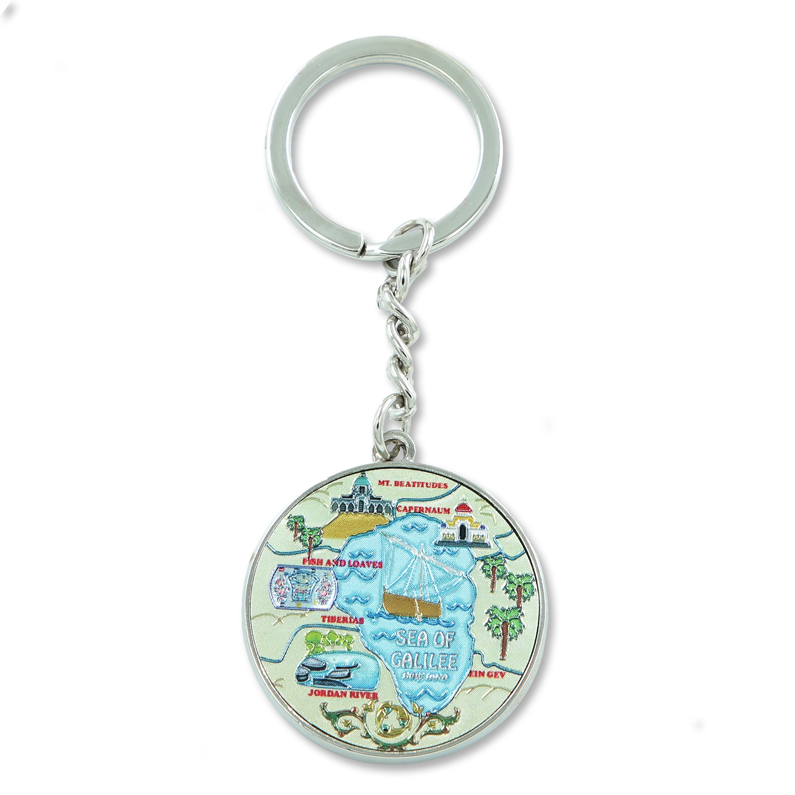Keyring - Circle Sea of Galilee Map - Galilee Calendars