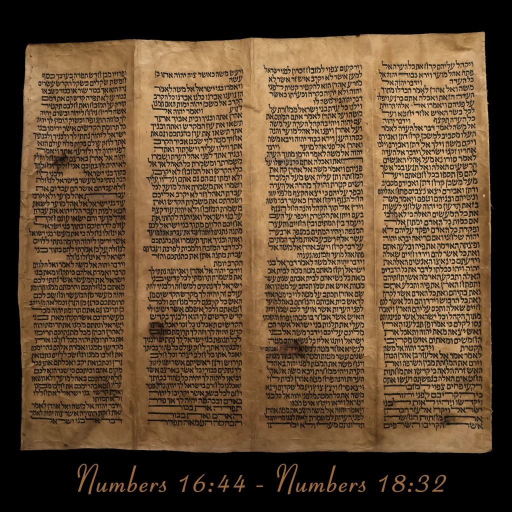 Torah Scroll - Antique Sephardic Torah/Hebrew Bible Pages Handwritten ...